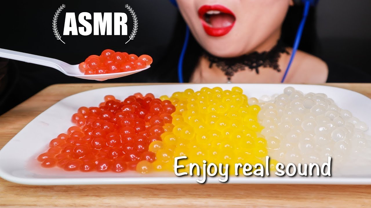 [ASMR ; Eating Sound] Popping BOBA Mukbang / 팝핑보바 리얼사운드 먹방 - YouTube