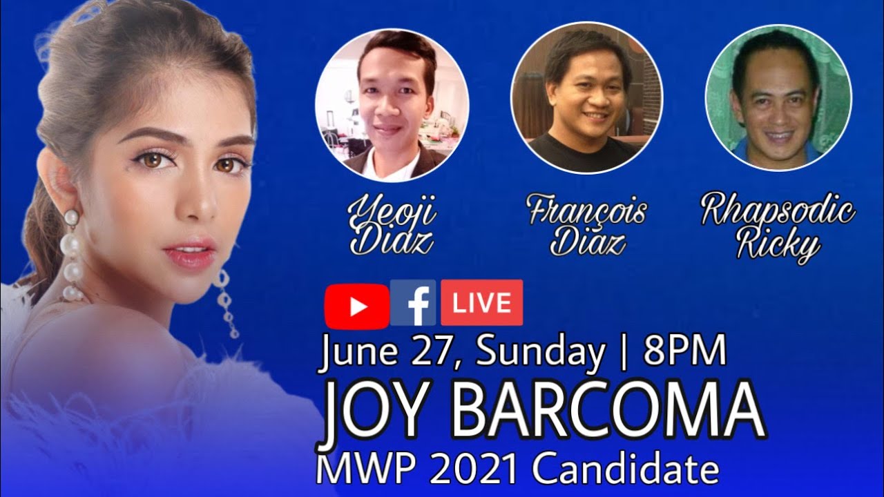 LIVE CHAT | MISS WORLD PHILIPPINES 2021 CANDIDATE JOY BARCOMA | PAGEANT ...
