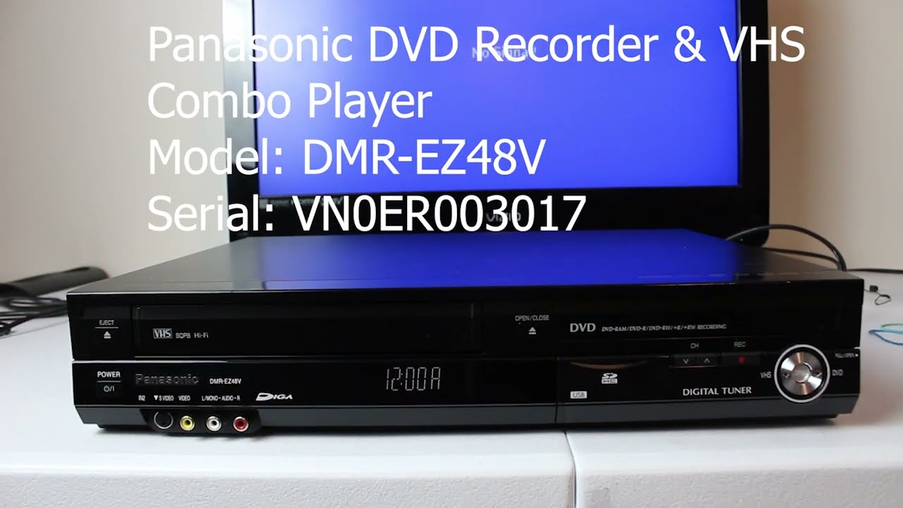 Panasonic DMR EZ48V DVD Recorder and VHS Player Serial VN0ER003017 ...
