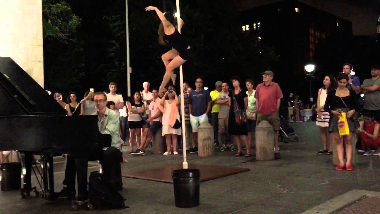 Pole and Piano Street Performance Art - YouTube