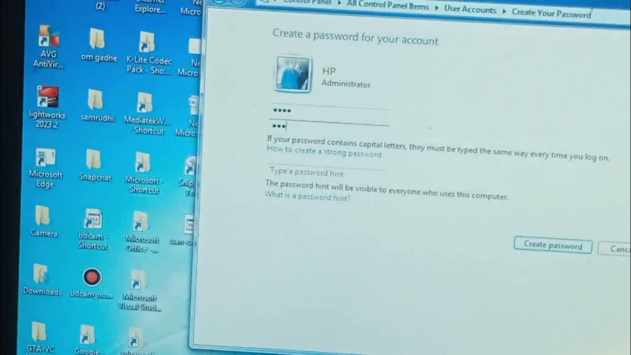 Computer me password kaise lagaye | Computer ma password kaise change kare window 7 - YouTube