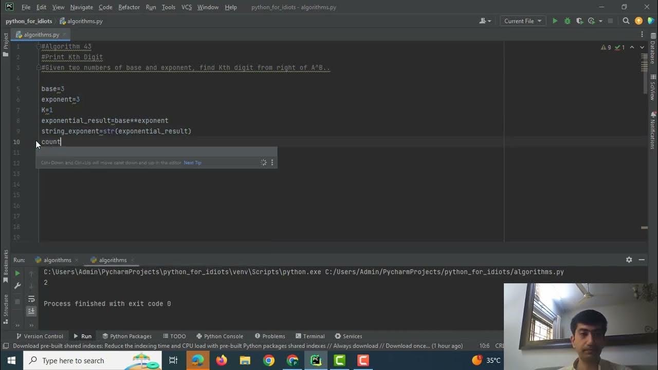 Python Algorithm for Printing the Kth Digit of an Exponential Result - YouTube