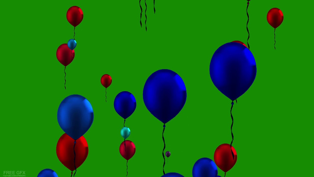 colorful balloons floating in air green screen video - YouTube