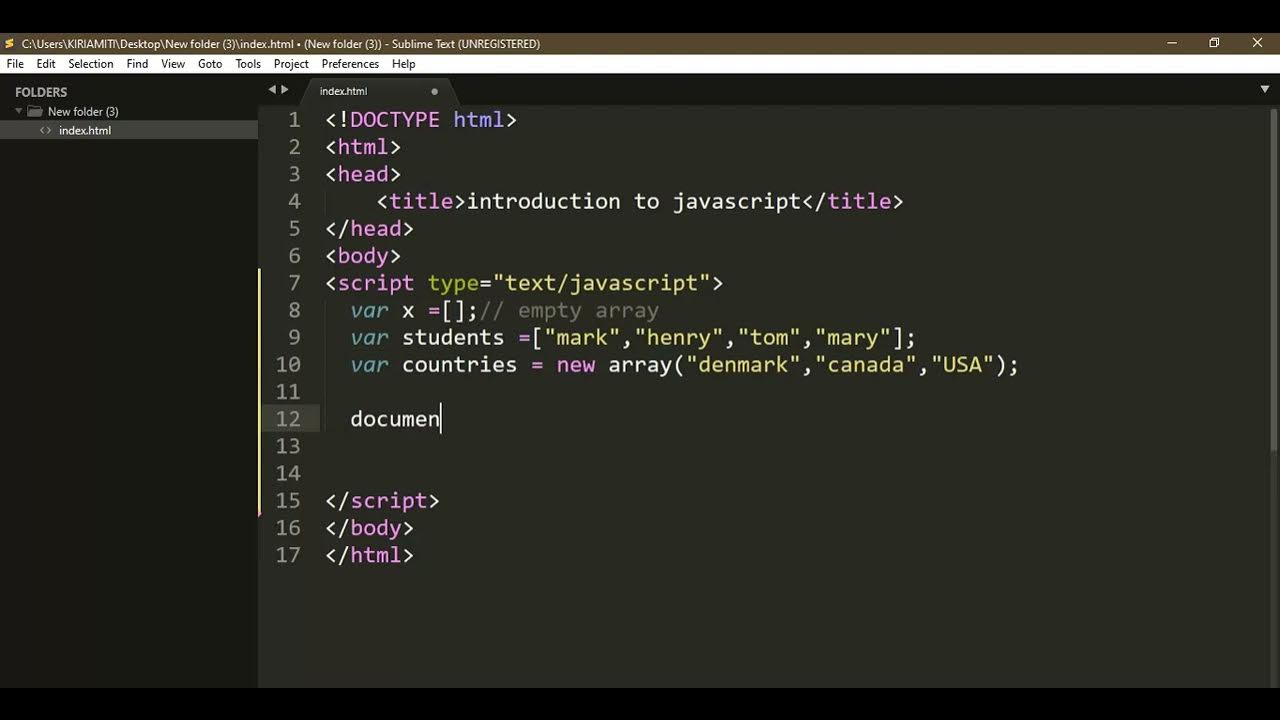 Beginner Javascript Tutorial 5 Arrays Youtube