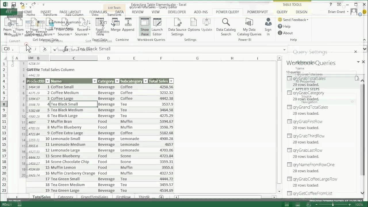 Extract Columns From Tables - Extracting Values - Power Query Jumpstarter - YouTube