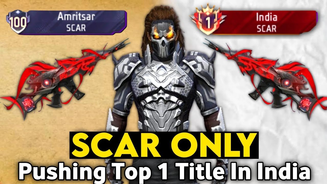 Weapon Glory Pushing For Top 1 SCAR Title in India | Solo Br Rank Push ...