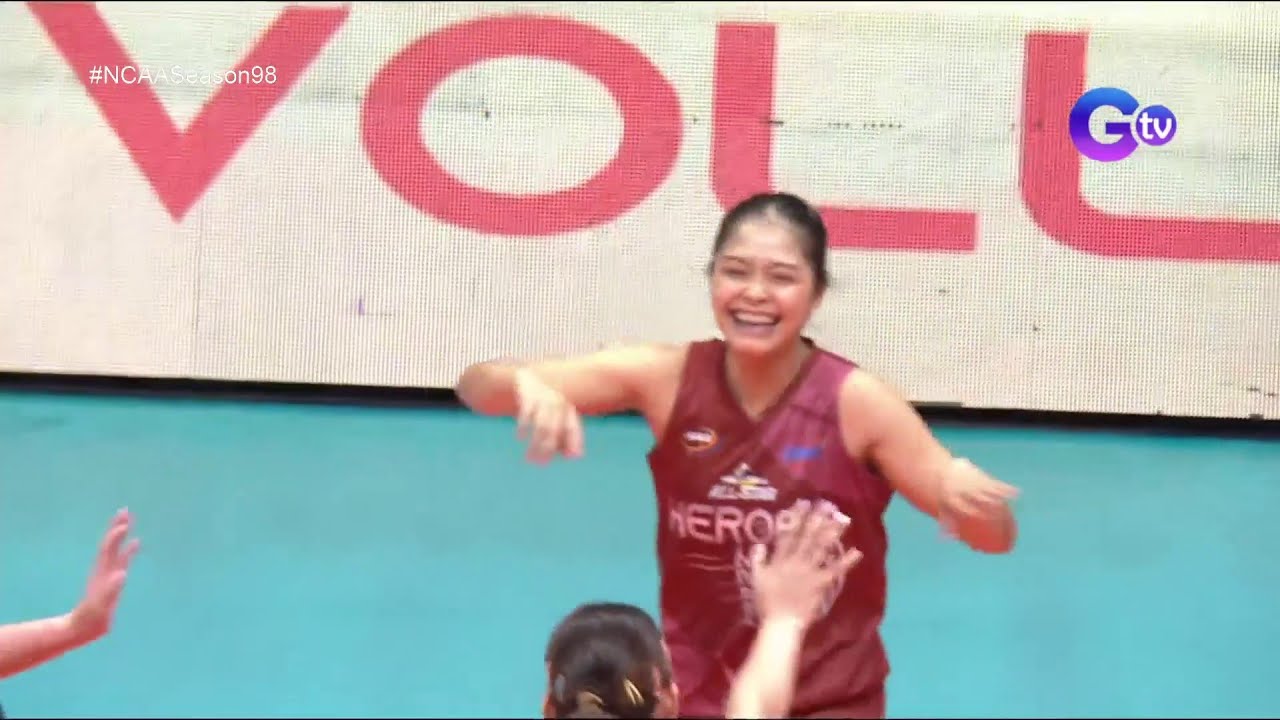 NCAA Season 98 WVB: That's 3 straight points by Shola Alvarez! - YouTube