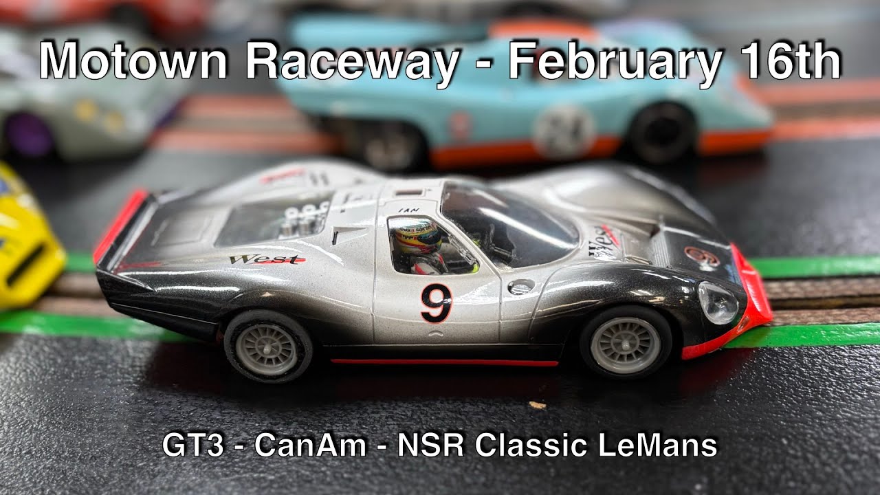 1/32nd Scale Slot Car Racing at Motown Raceway - YouTube