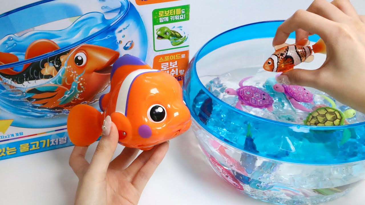 Toy asmr 🐟 Zuru Robo Nemo Fish + Zuru Robo Aquarium Playset ASMR ...