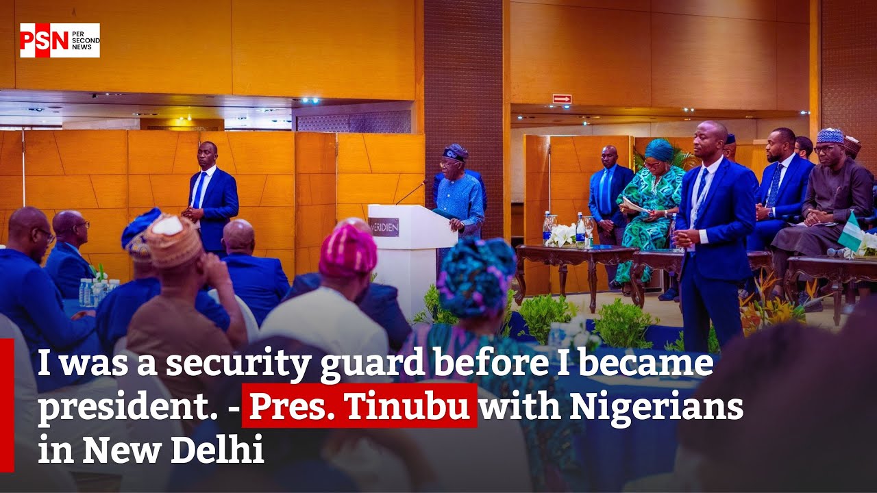 I was a security guard before I became president. - Pres. Tinubu with Nigerians in New Delhi ...