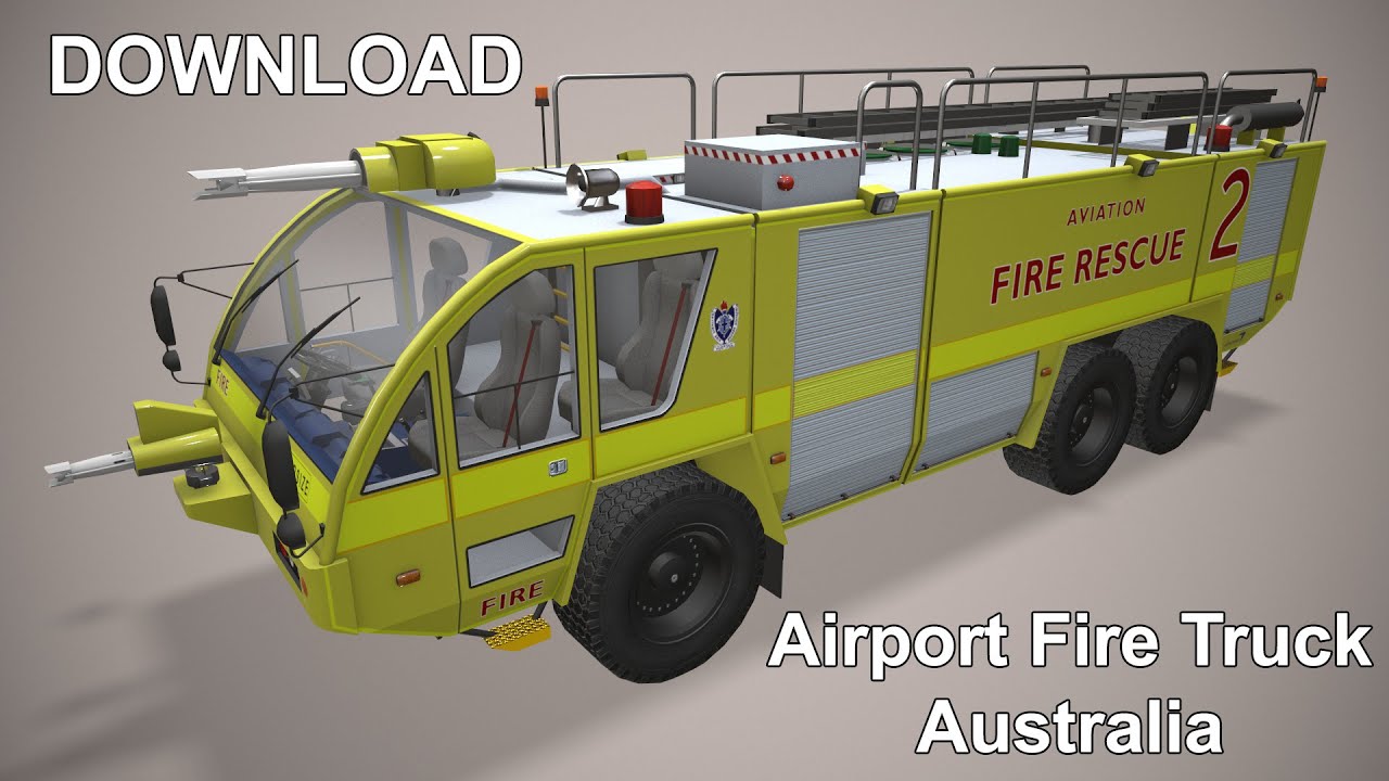 Airport Fire Truck Australia 2 3D Model (390) - YouTube