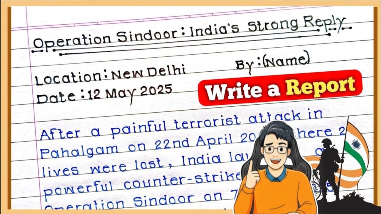 Report Writing on Operation Sindoor | Write a report on Operation ...
