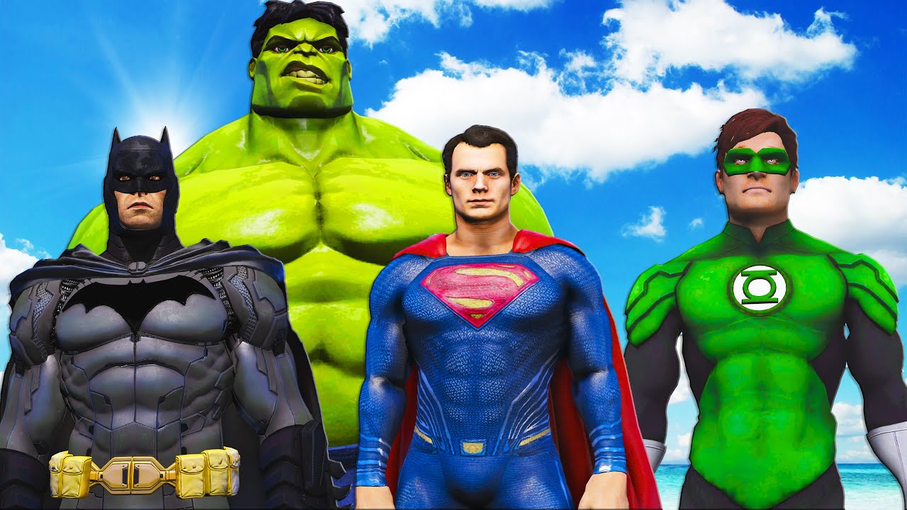 The Hulk VS Batman, Superman, Green Lantern - EPIC SUPERHEROES BATTLE ...
