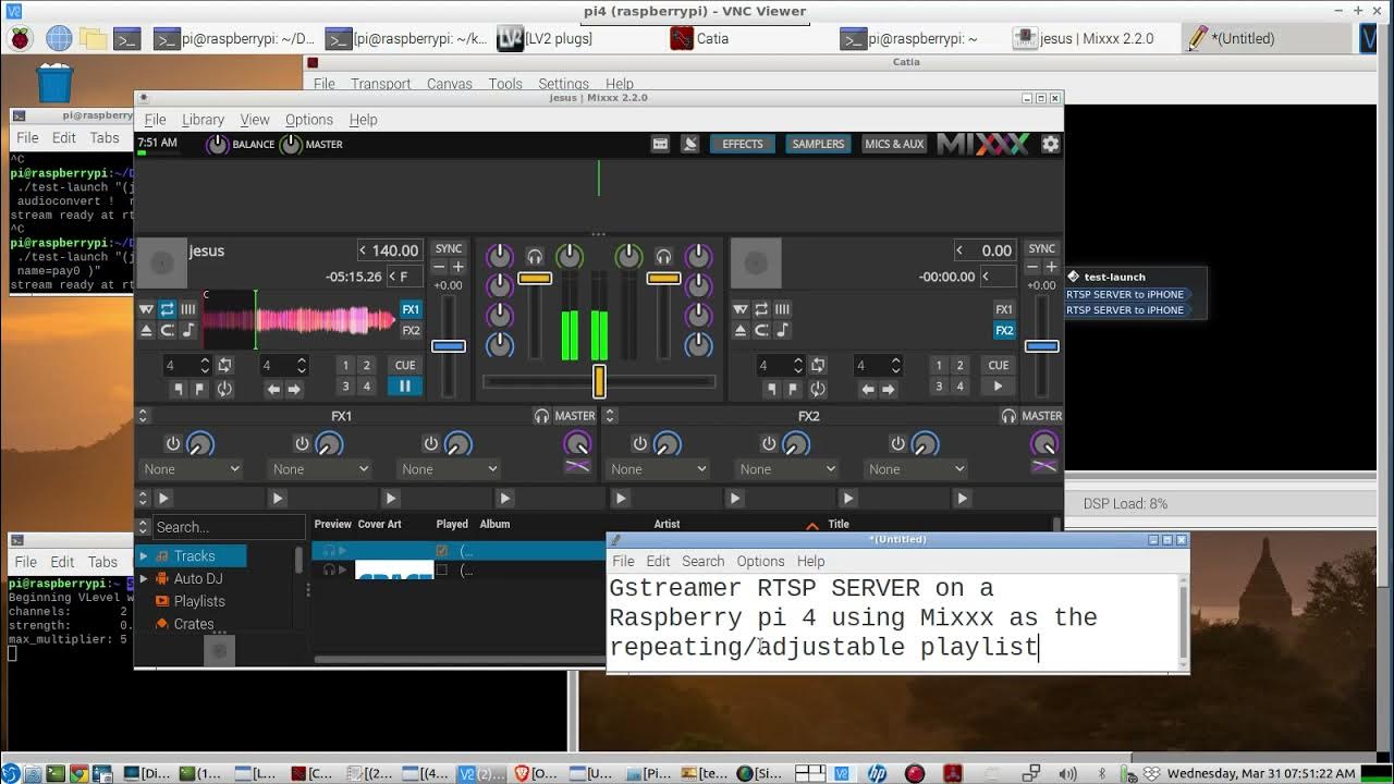 Receive RSTP Network Audio STREAM with iPHONE VLC app from Raspberry PI RTSP Server - Mixxx ...