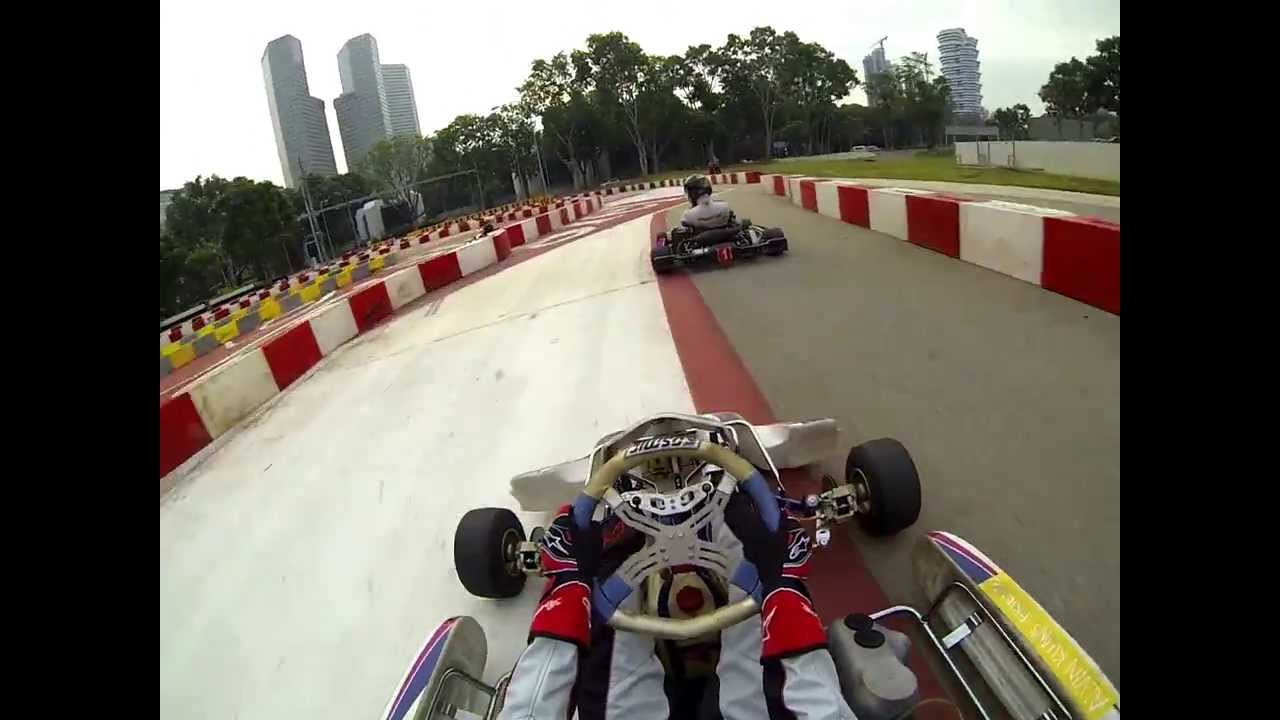 KF1 Race Kart Practice/Trial @ Marina Bay Street Circuit (Turn 1,2 & 3 ...
