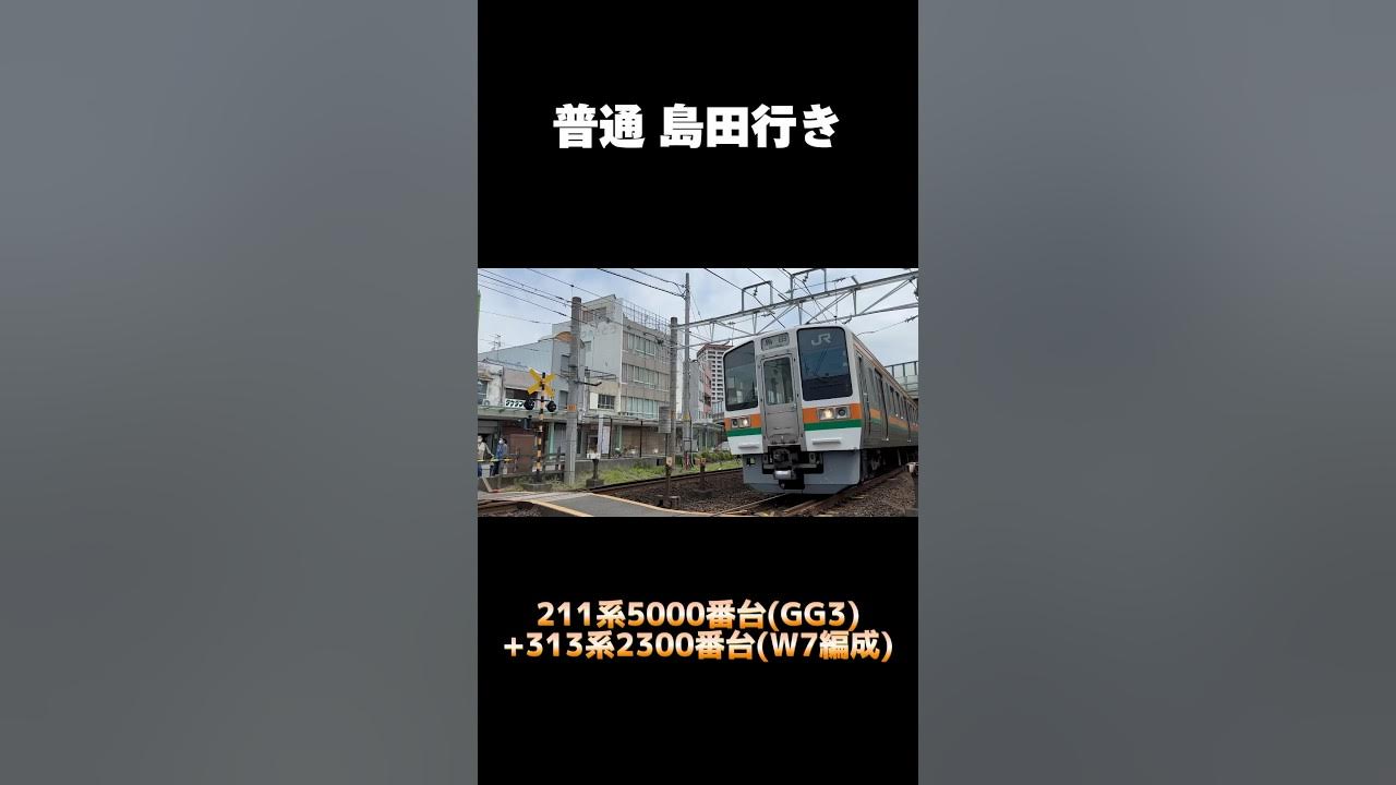 JR東海211系5000番台 GG3編成+313系2300番台 W7編成 普通 島田行き #shorts #211系 #211系5000番台 #jr東海 #引退 #313系 #313系2300 ...