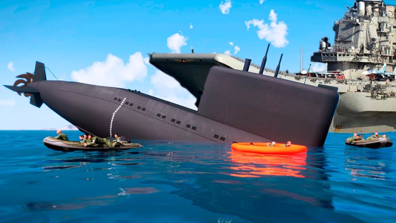 Russian Last Carrier and Nuclear Submarine ran aground and were ...