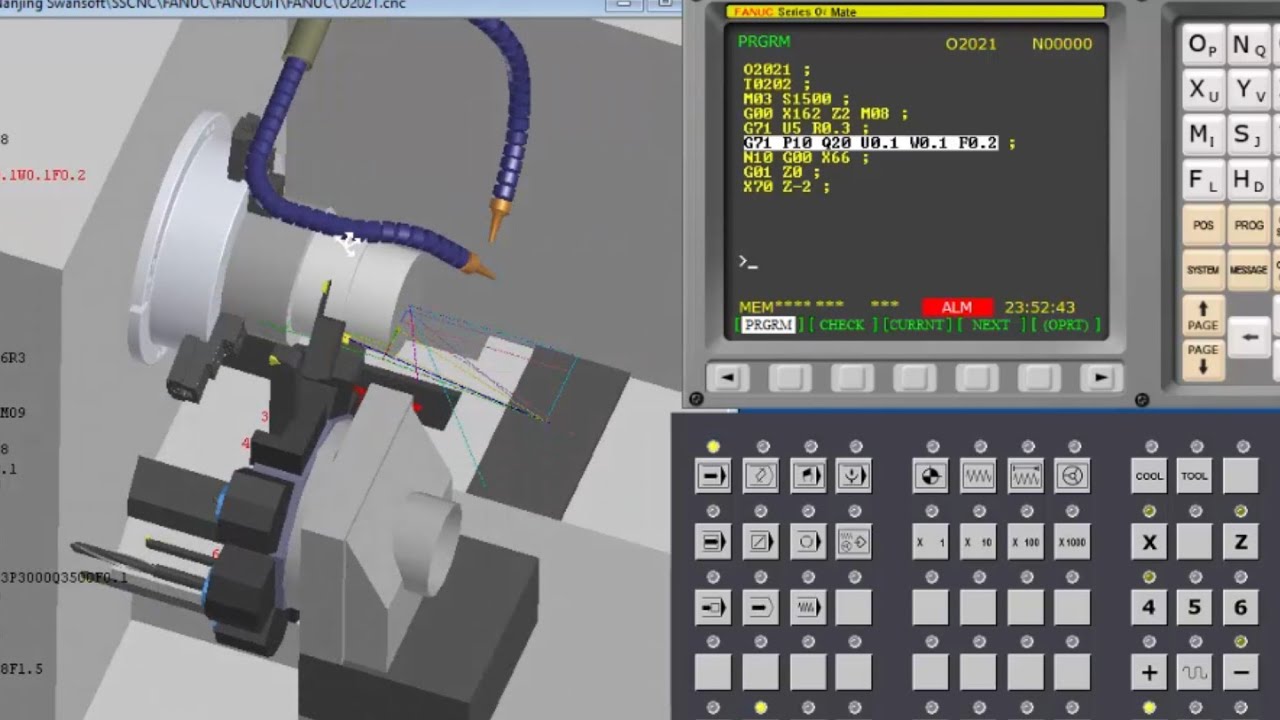 Fanuc cnc torna G70 G71 G74 G75 G92 çevrimleri uygulamalı simülasyonu ...