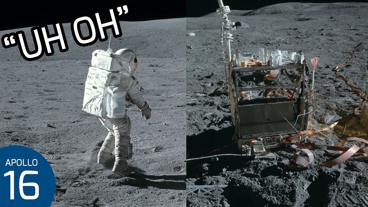 Apollo 16 - EVA 1: Losing The Heat Flow Experiment - YouTube