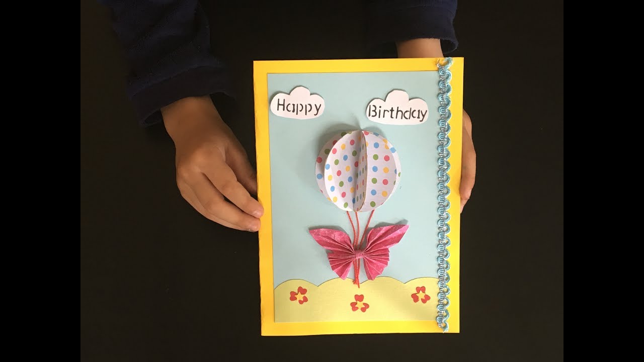 DIY - original handmade birthday card (easy crafts with kids) - YouTube