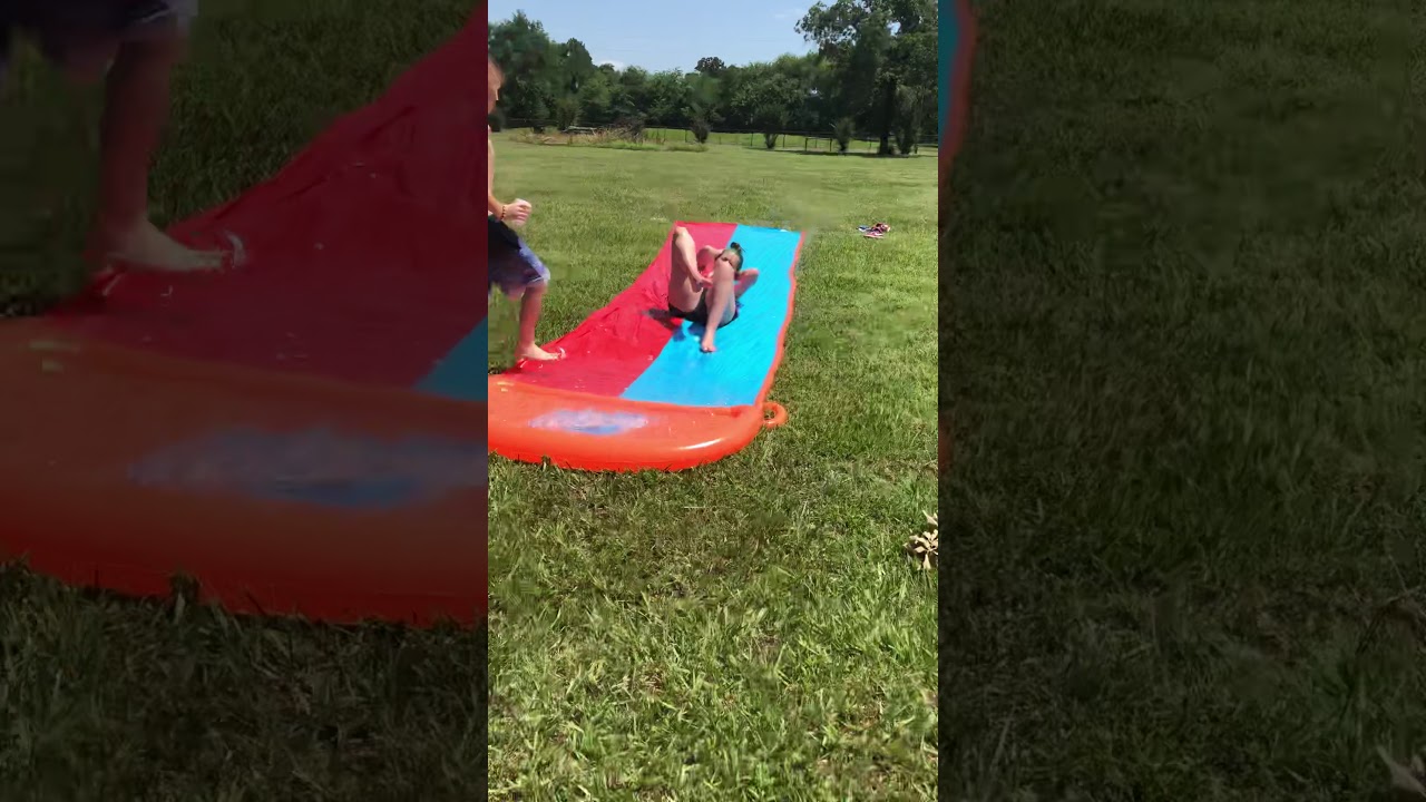 Slip and slide epic fail! - YouTube