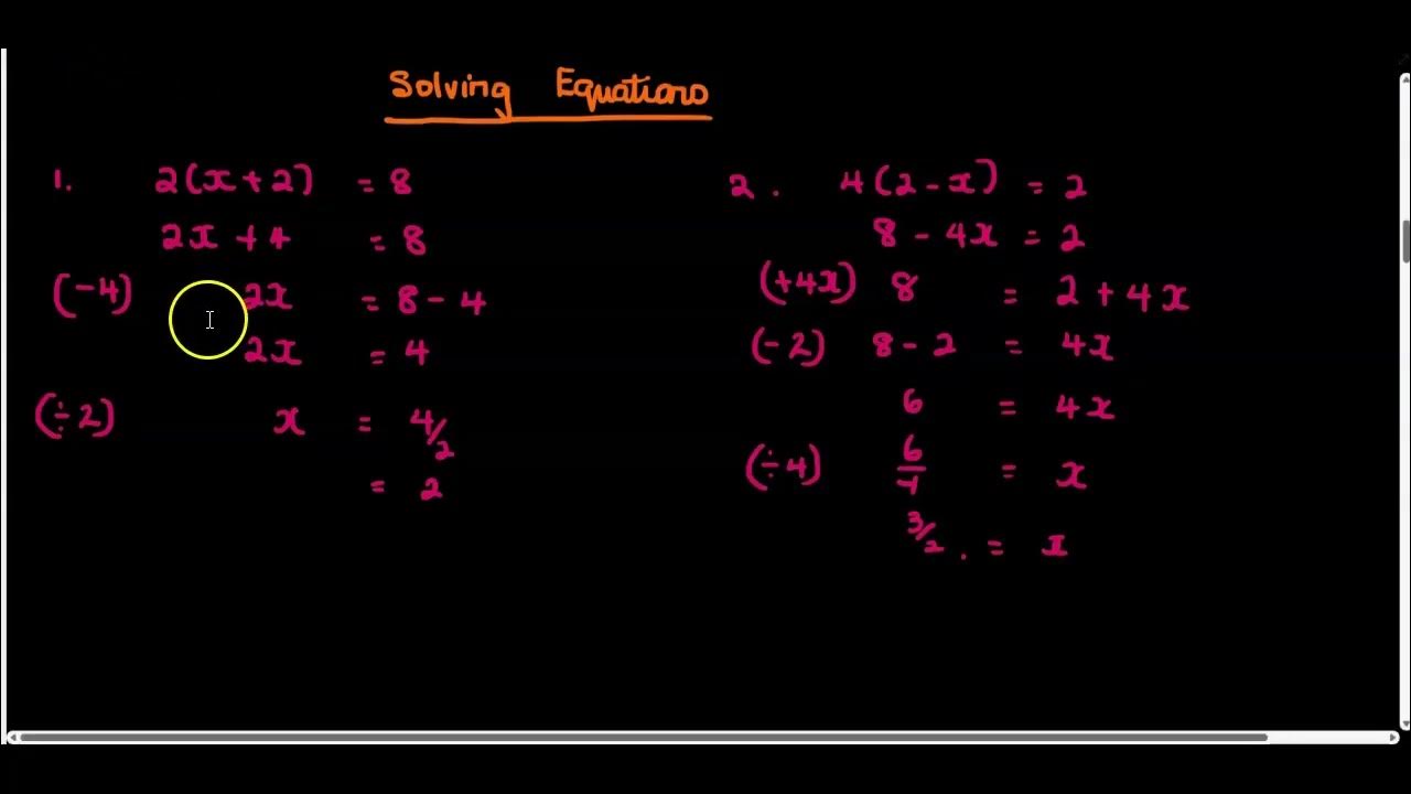 Solving Equations - YouTube