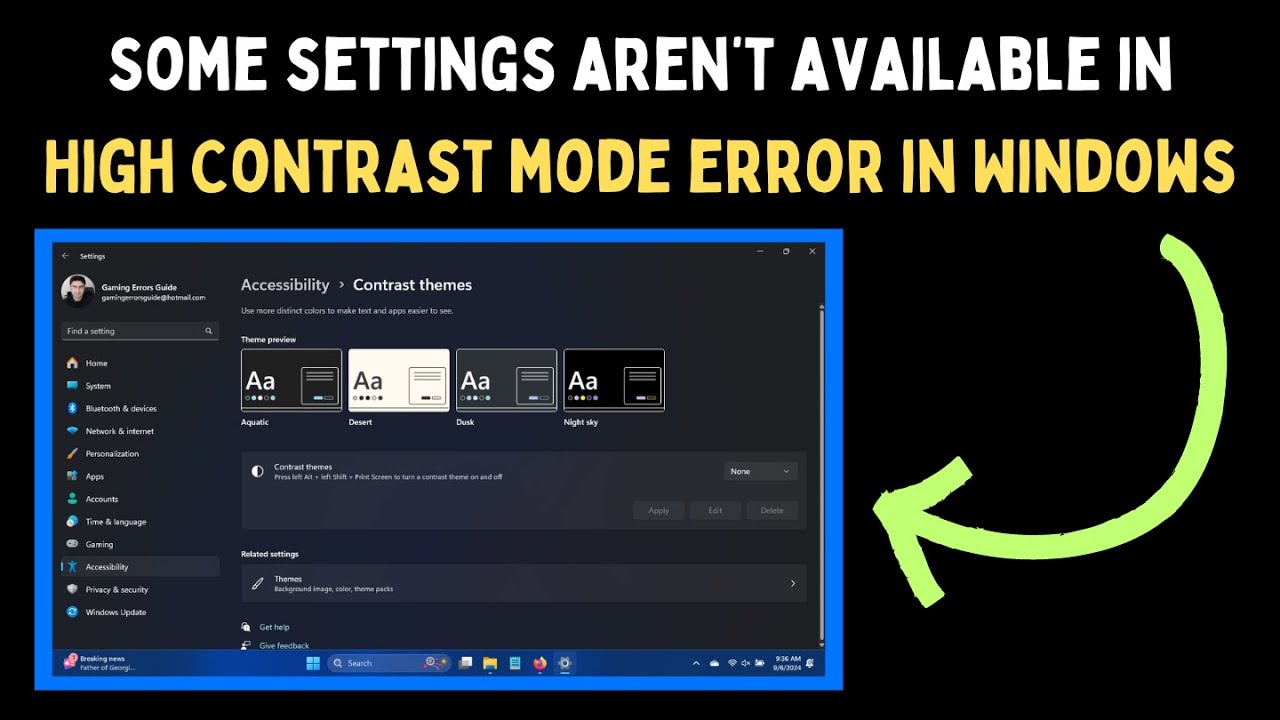 How to Fix Some settings aren’t available in High Contrast mode Error ...