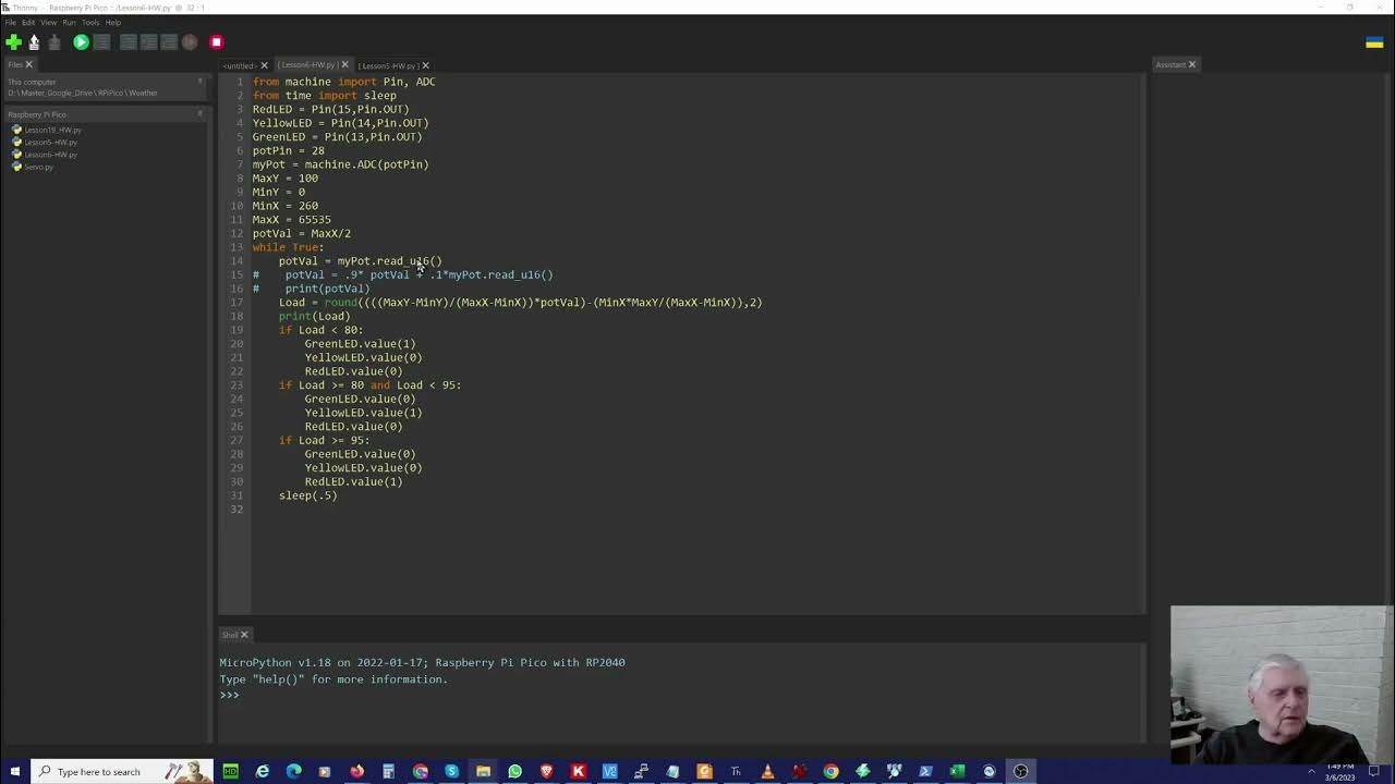 Paul Mcwhorter S Raspberry Pi Pico W Lesson 6 Homework Youtube