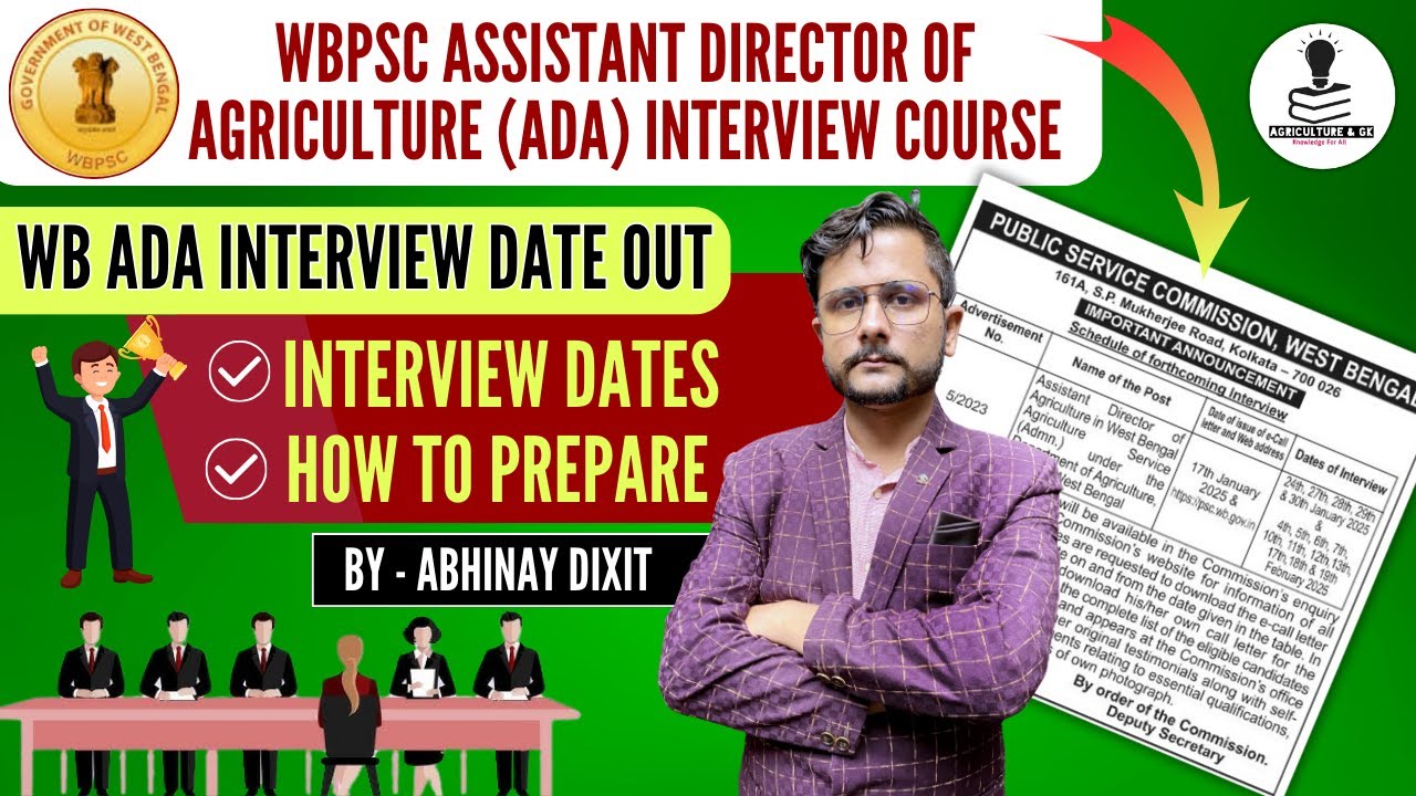 WBPSC Assistant Director of Agriculture (ADA) Interview Guidance Course ...