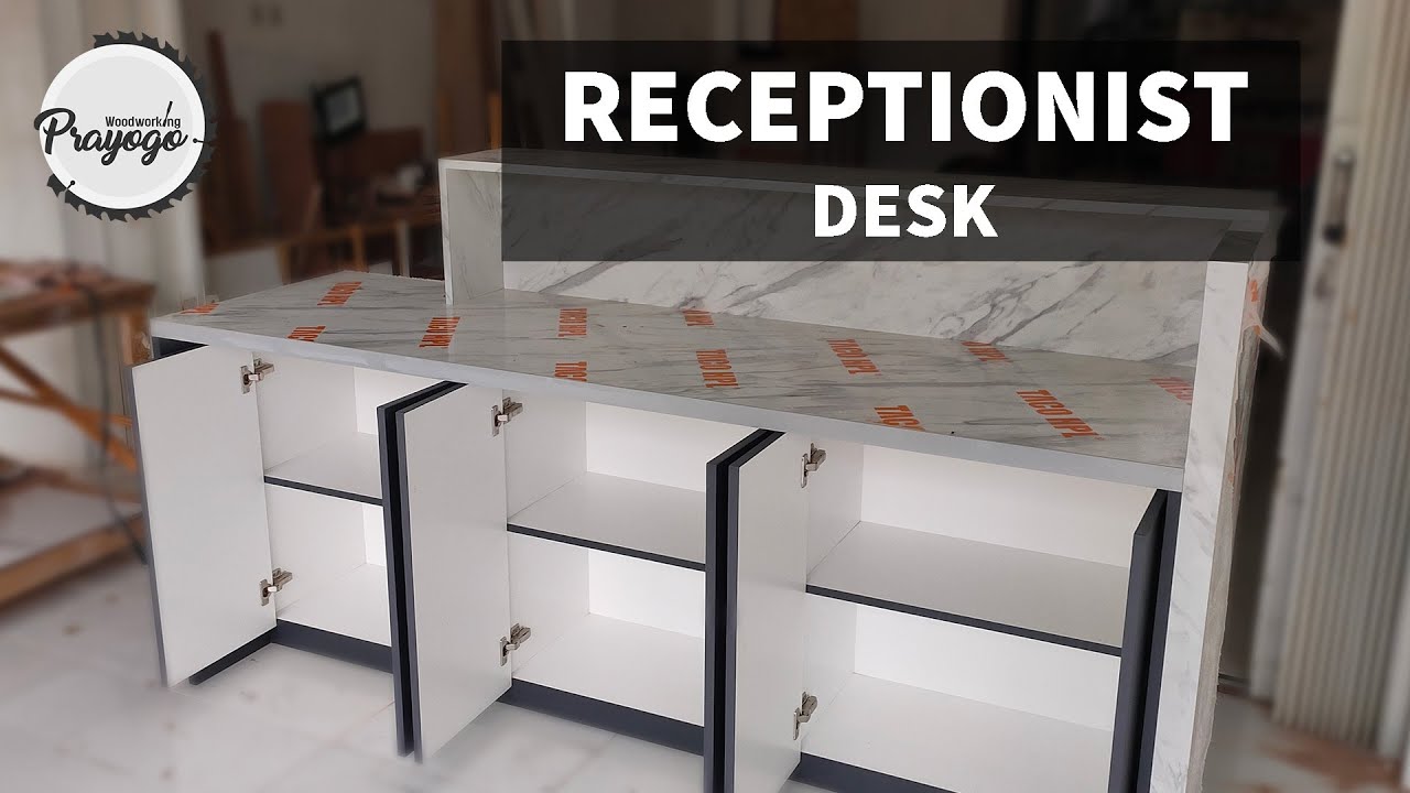 BUAT MEJA RESEPSIONIS MODERN MINIMALIS / RECEPTIONIST DESK - YouTube