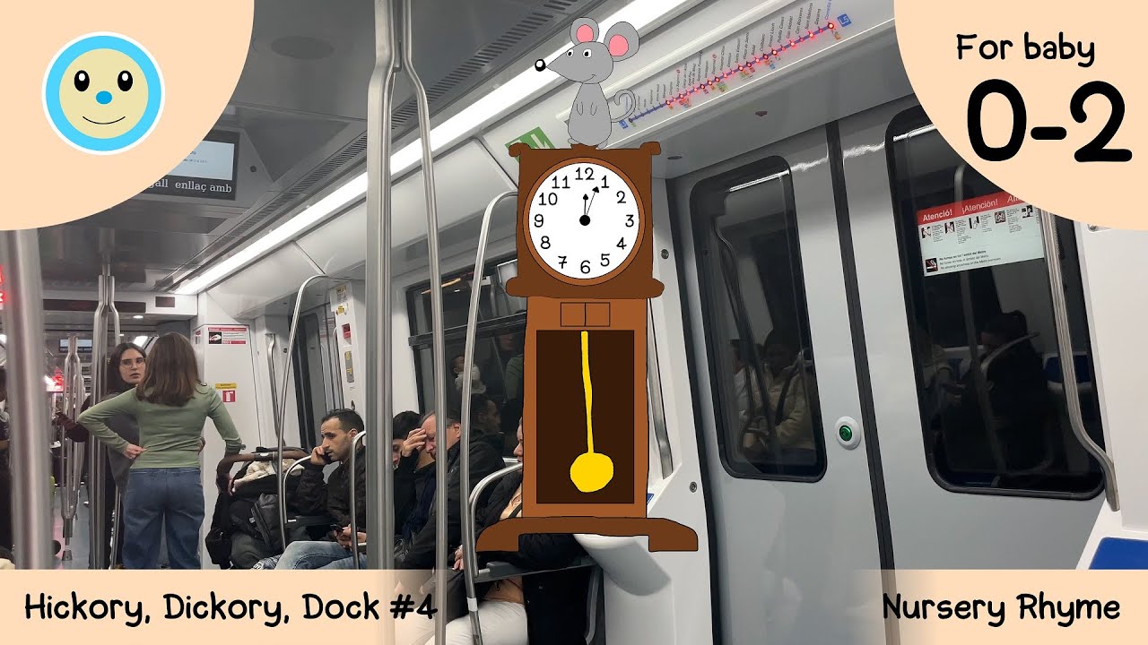 Hickory, Dickory, Dock #4 🕰️🐘 | Nursery Rhyme for Baby 👶🏻 | Ages 0-2 ...