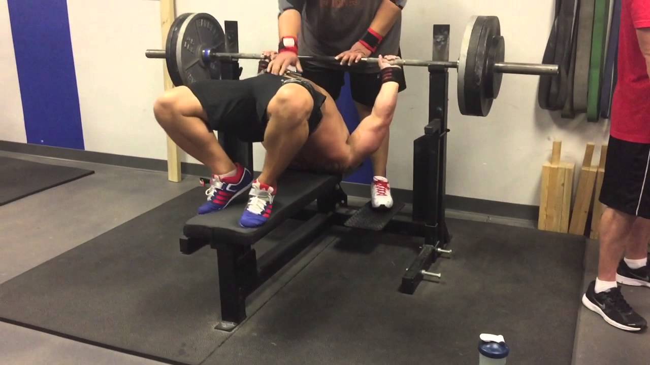 405 2x4 bench press - YouTube