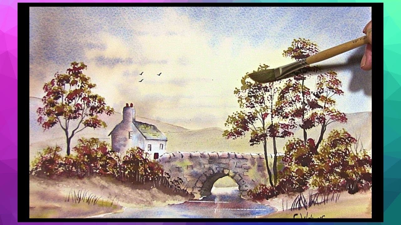 HOW TO PAINT AN OLD STONE BRIDGE WITH WATERCOLORS - YouTube