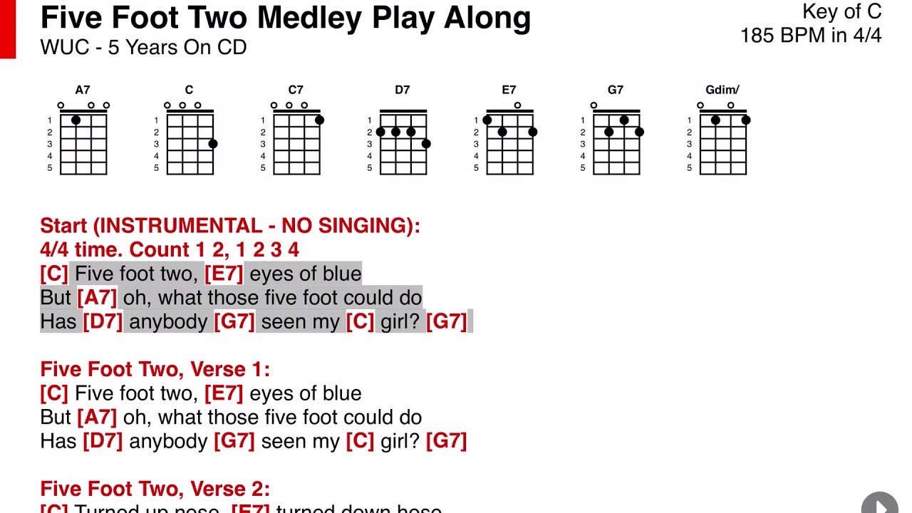 Five Foot Two Medley - WUC Five Years On - ONSONG - YouTube