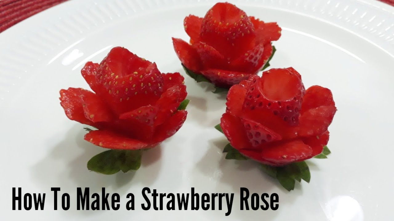Strawberry Rose Flower For Garnish Decoration | Strawberry Rose ...