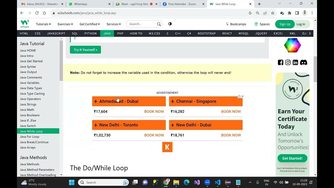 3) While, do while, break, continue, operators in Java - YouTube