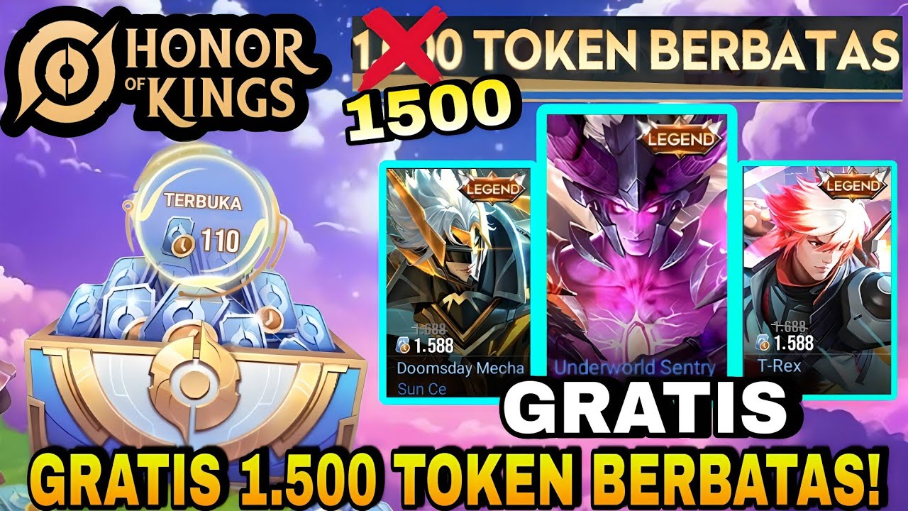 GRATIS 1.500 TOKEN BERBATAS! HONOR OF KINGS CARA DAPAT 1.500 TOKEN ...