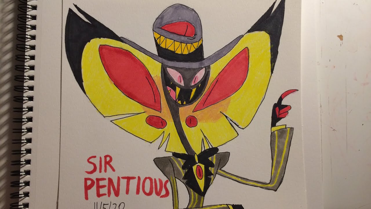 Drawing sir pentious from hazbin hotel 2 - YouTube