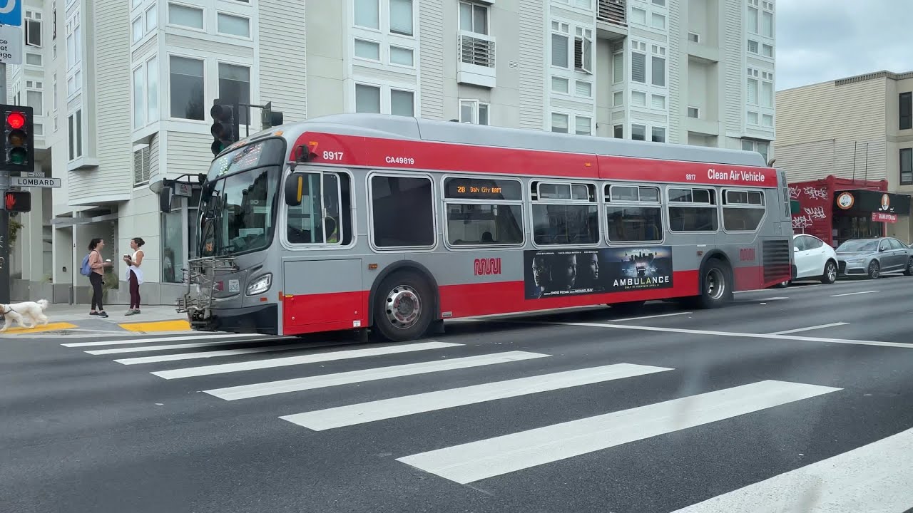 San Francisco’s Muni Bus Route 28 To Daly City BART Passing By Lambard ...