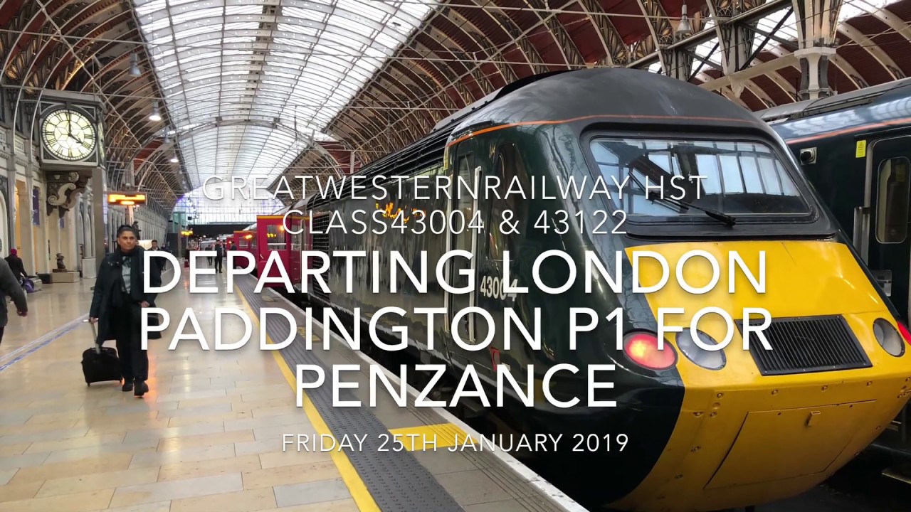 GWR HST Class 43122 & 43004, Departing London Paddington for Penzance ...