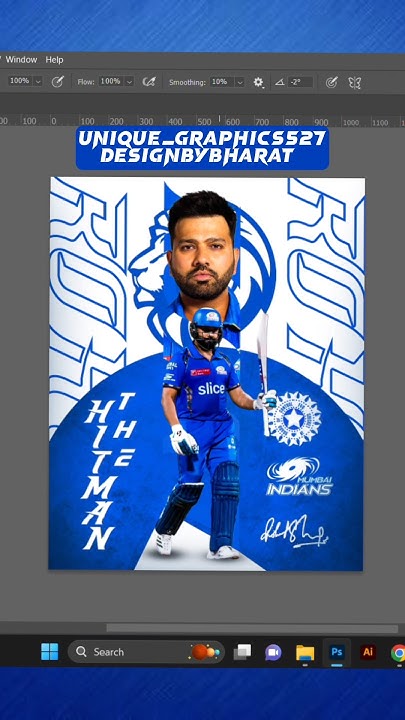 Rohit Sharma💙poster design |#photoshop #cricket #poster #hitman # ...