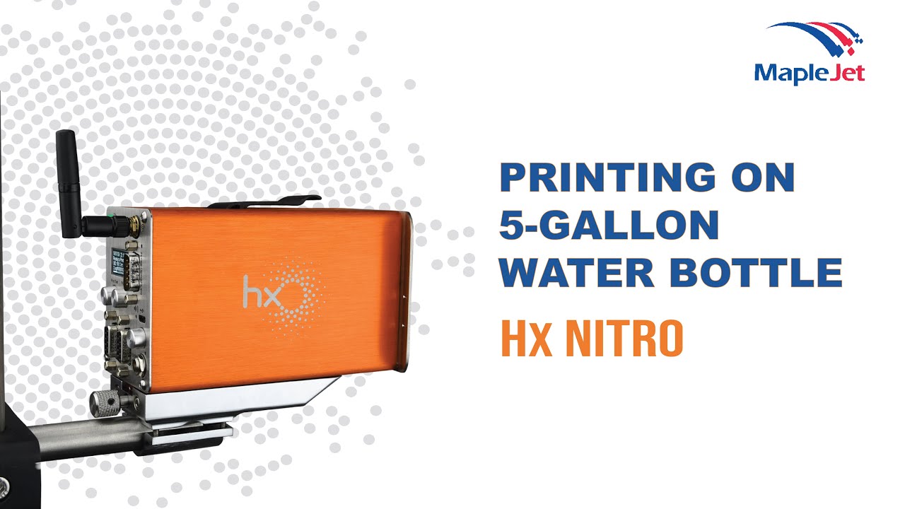 Printing date codes on 5 gallon water bottle - YouTube