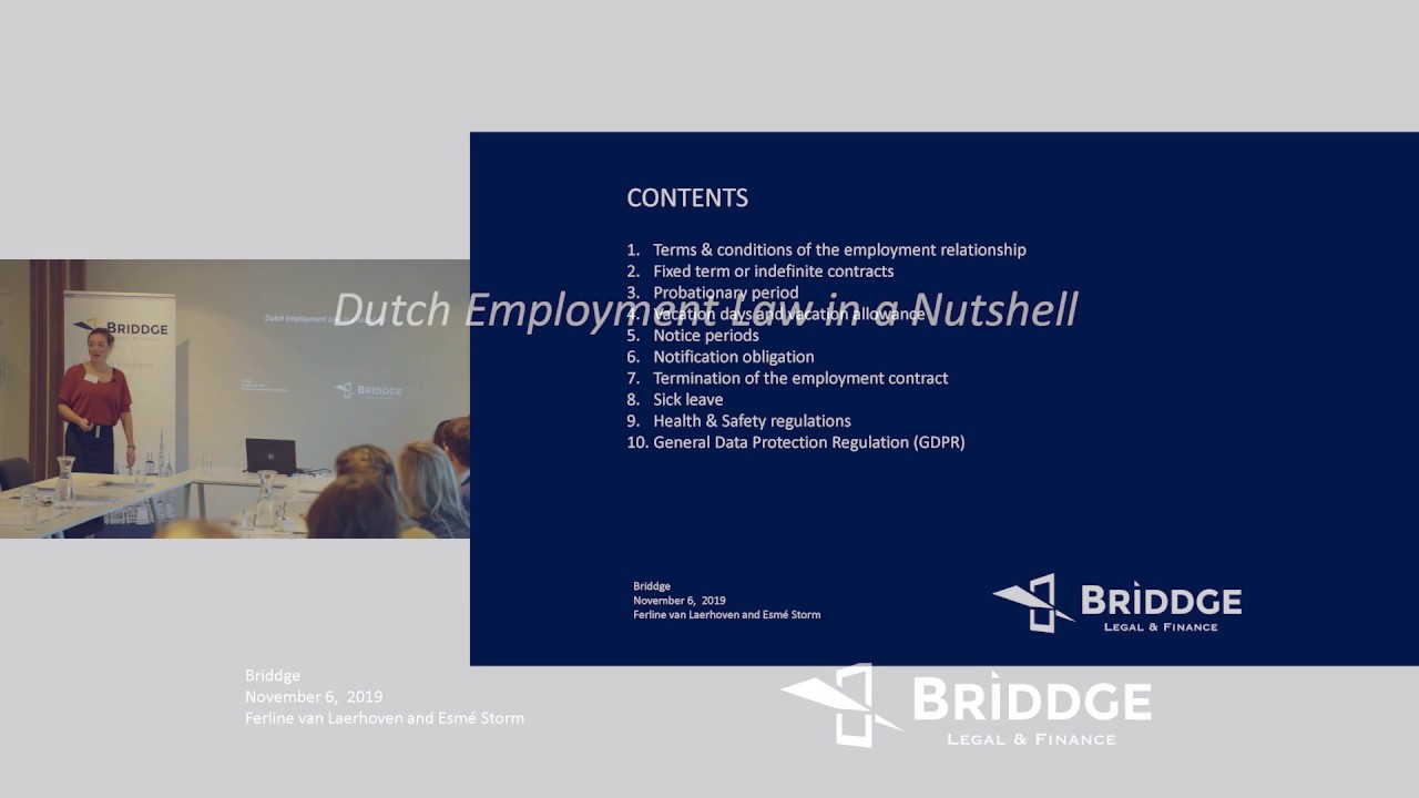 Webinar Dutch Employment Law in a Nutshell by Briddge Legal & Finance ...