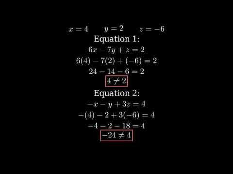 How to determine if the given ordered triple is a solution to the given system - YouTube