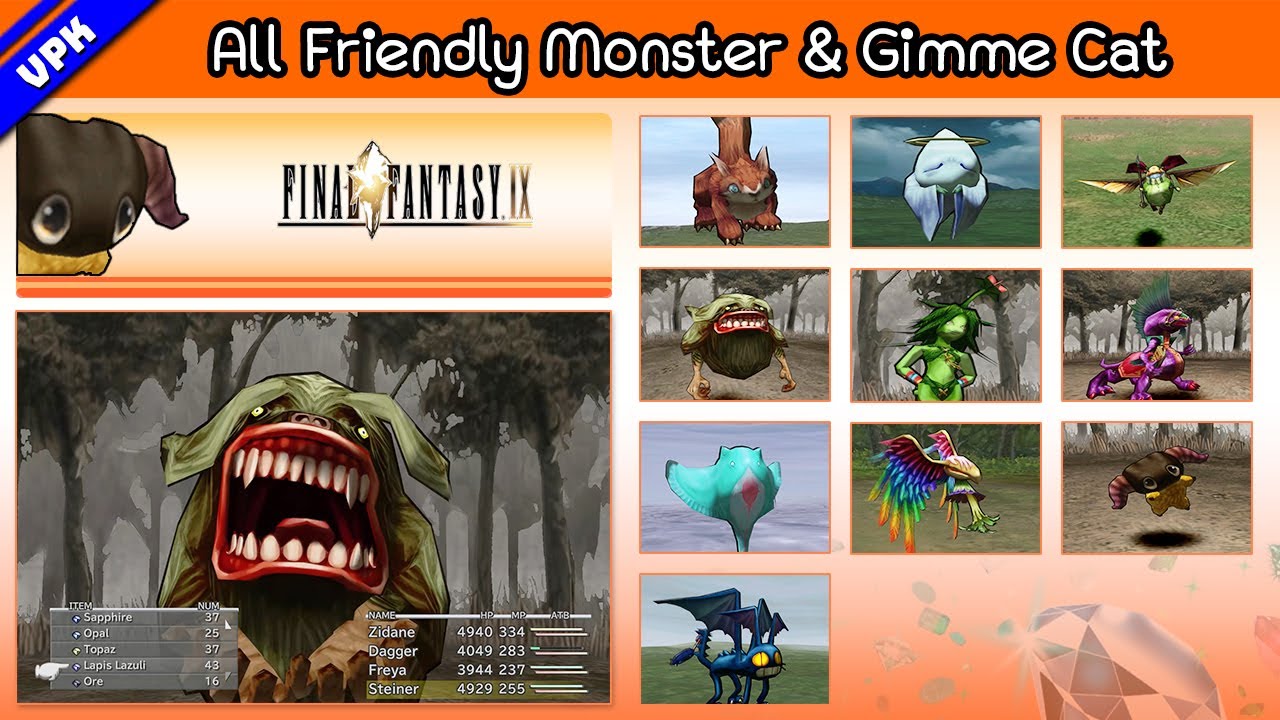 Final Fantasy IX - All Friendly Monster and Gimme Cat - YouTube