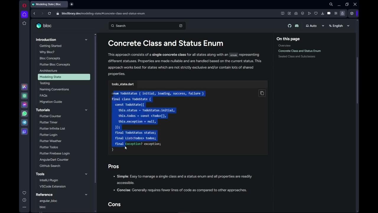 26- Concrete Class and Status Enum (BloC Modeling State) - YouTube