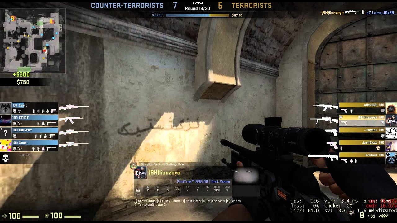 Insane SSG 08 Scout frag - Counter Strike GO - YouTube