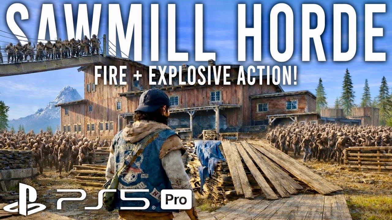 Days Gone Sawmill Horde Fire & Explosive Action | PS5 Pro Zombie ...