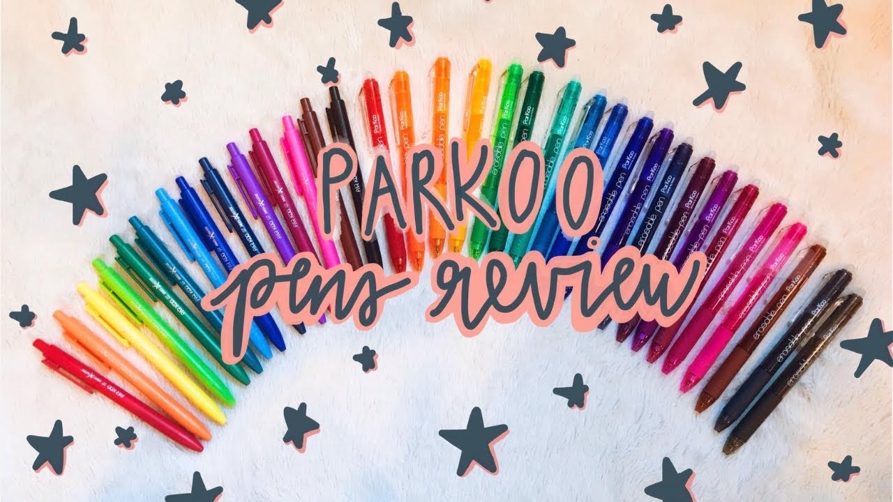 review: parkoo retractable and erasable gel pens ♡ - YouTube