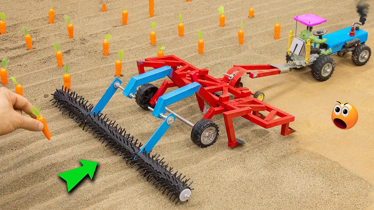 Top diy tractor mini plough machine science project | how to plant a ...